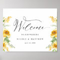Elegant Yellow Floral Wedding Welcome Sign | Zazzle