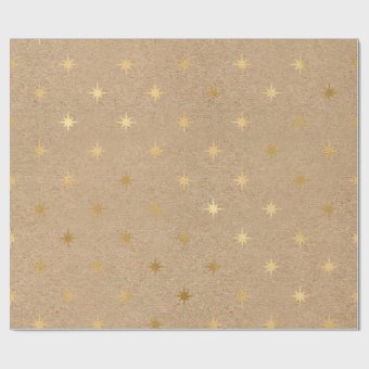 Elegant yellow gold Christmas star pattern Wrapping Paper | Zazzle