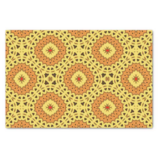 Elegant Yellow & Orange Mosaic Geometric Pattern Tissue Paper | Zazzle.com