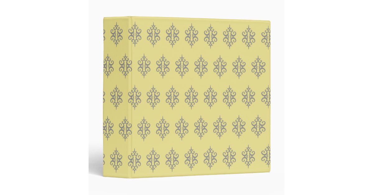 Elegant Yellow Pattern Binder | Zazzle