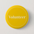 Elegant Yellow Pin-back Volunteer Buttons | Zazzle