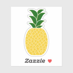 Elegant Yellow Pineapple Sticker | Zazzle