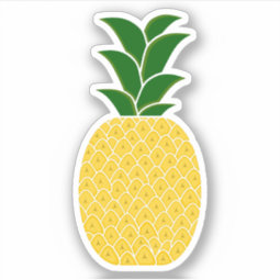 Elegant Yellow Pineapple Sticker | Zazzle