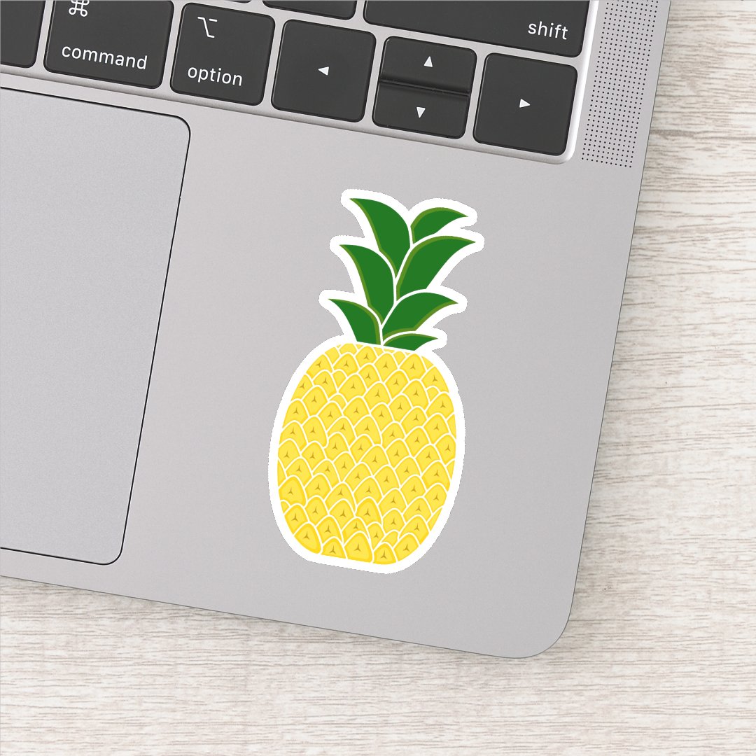 Elegant Yellow Pineapple Sticker | Zazzle