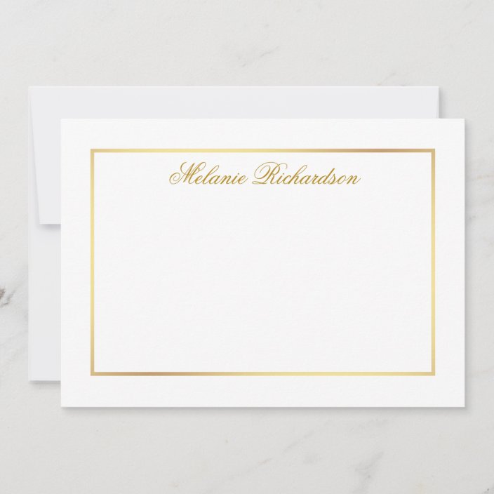 Elegant Yet Simple Gold Frame - Choose Size - Note Card | Zazzle.com