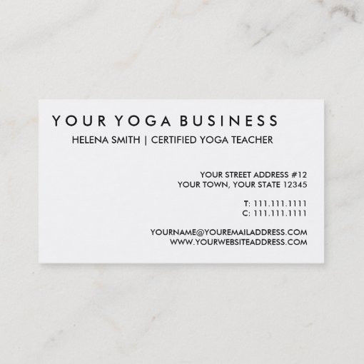 Elegant Yoga Center / Yoga Business / Teacher's Business Card | Zazzle