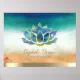 Elegant Yoga Instructor Blue Lotus Poster | Zazzle
