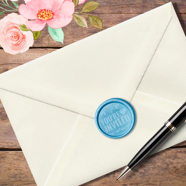 Elegant Youre Invited Party Invitation Wax Seal Sticker | Zazzle