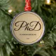 Elegantly Gold Name PhD Graduation Metal Ornament | Zazzle