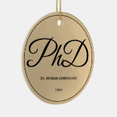 Elegantly Name Photo Gold PhD Graduation Ceramic Ornament | Zazzle