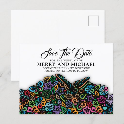 Elelgant Color of Life Design Announcement Postcard | Zazzle