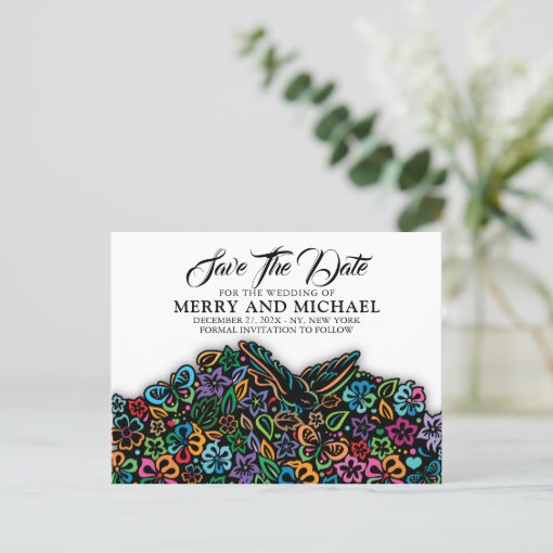 Elelgant Color of Life Design Announcement Postcard | Zazzle