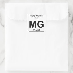 Element 012 - Mg - Magnesium (Full) Square Sticker | Zazzle