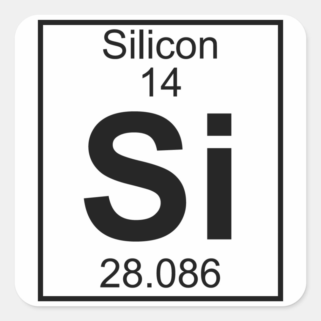 Element 014 - Si - Silicon (Full) Square Sticker | Zazzle