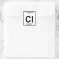 Element 017 - Cl - Chlorine (Full) Square Sticker | Zazzle