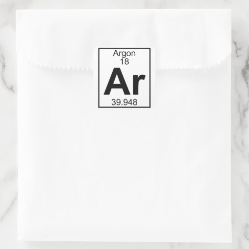 Element 018 - Ar - Argon (Full) Square Sticker | Zazzle