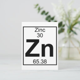 Element 030 - Zn - Zinc (Full) Postcard | Zazzle