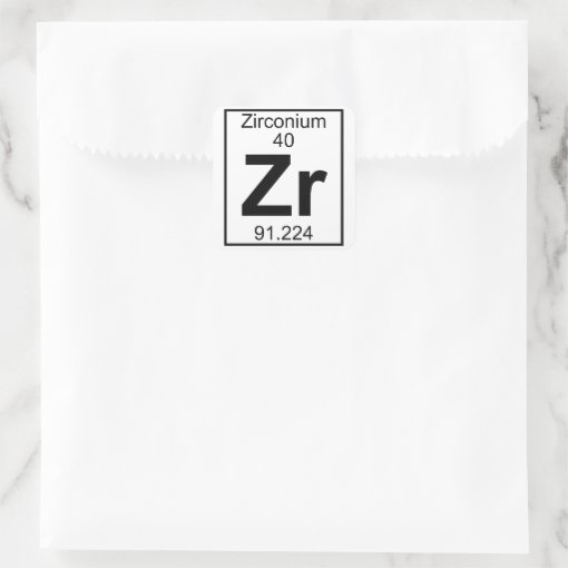 Element 040 - Zr - Zirconium (Full) Square Sticker | Zazzle