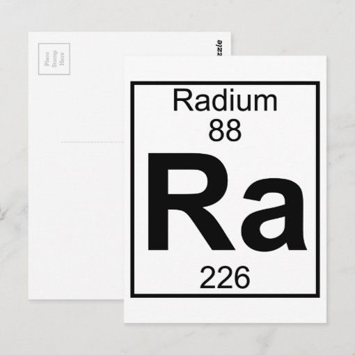 Element 088 - Ra - Radium (Full) Postcard | Zazzle