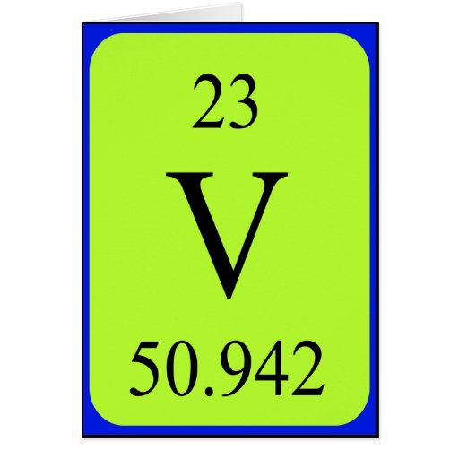 Element 23 card - Vanadium | Zazzle