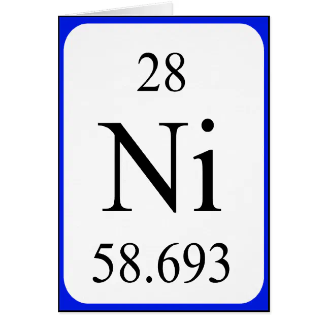 Element 28 card - Nickel white | Zazzle