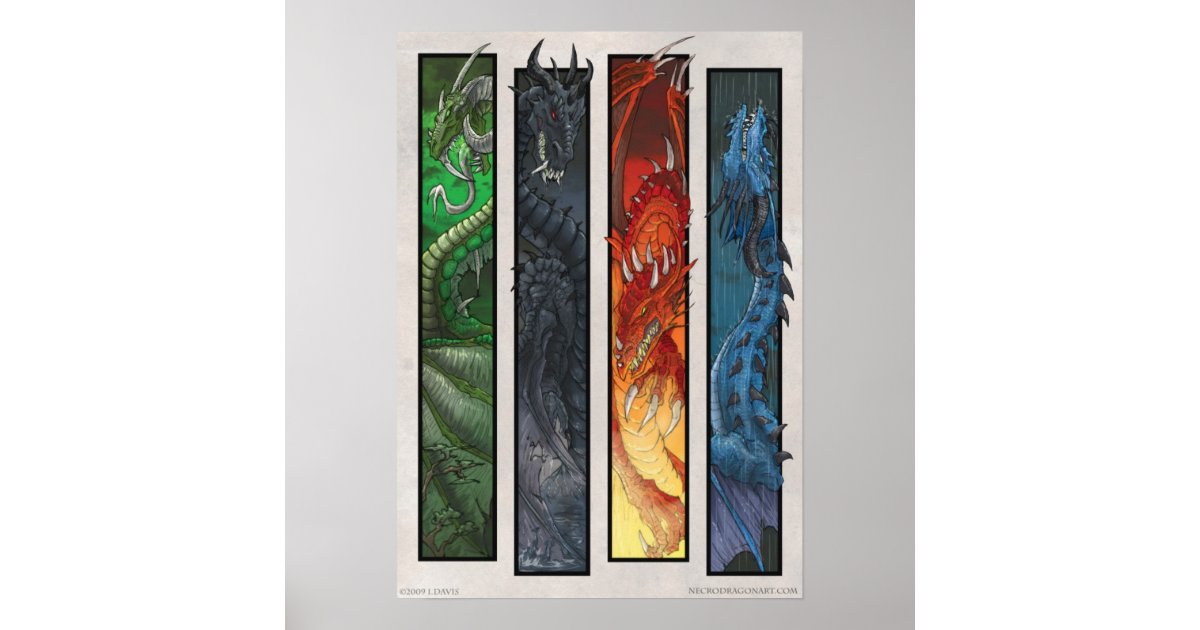 Elemental Dragons Poster | Zazzle
