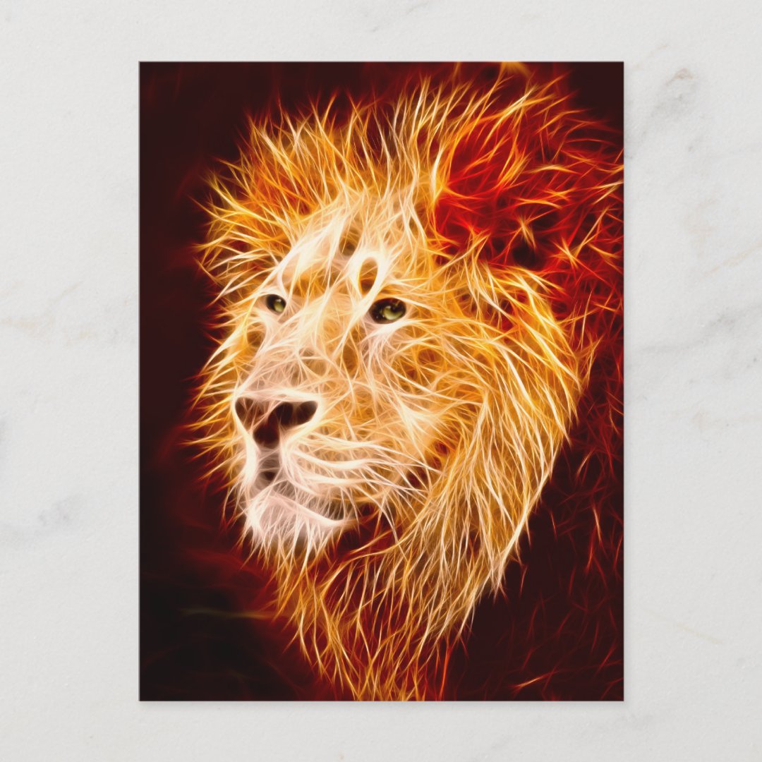 Elemental lion postcard | Zazzle