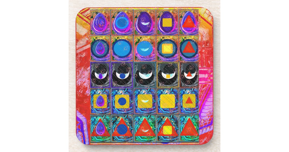 Elemental Symbols Pattern Meditation Aid Tattva Beverage Coaster | Zazzle