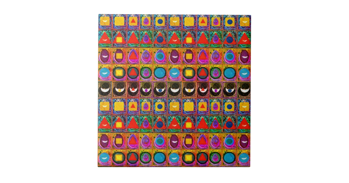 Elemental Symbols Pattern Meditation Aid Tattva Ceramic Tile | Zazzle