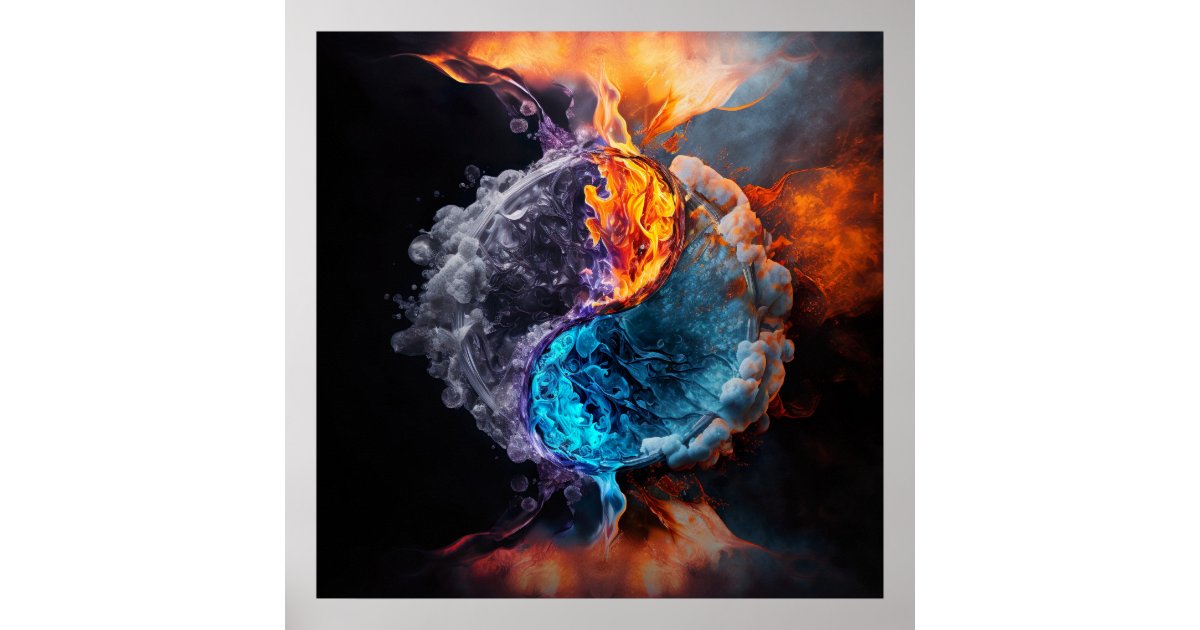 Elemental Yin Yang Poster | Zazzle