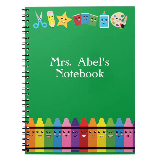 Elementary and Preschool Teacher Cute Kawaii Notebook | Zazzle
