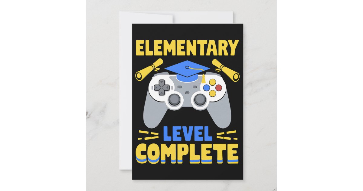 Elementary Level Complete Gaming Gamer Graduation Invitation | Zazzle