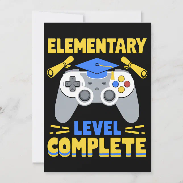 Elementary Level Complete Gaming Gamer Graduation Invitation | Zazzle