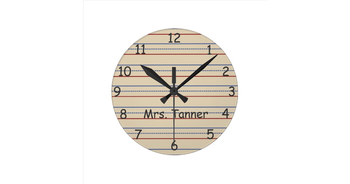 Elementary School Paper Wall Clock | Zazzle.com