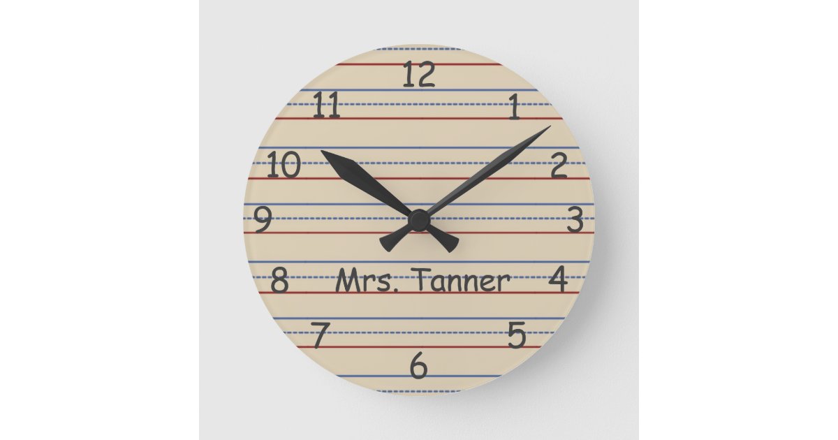 Elementary School Paper Wall Clock | Zazzle