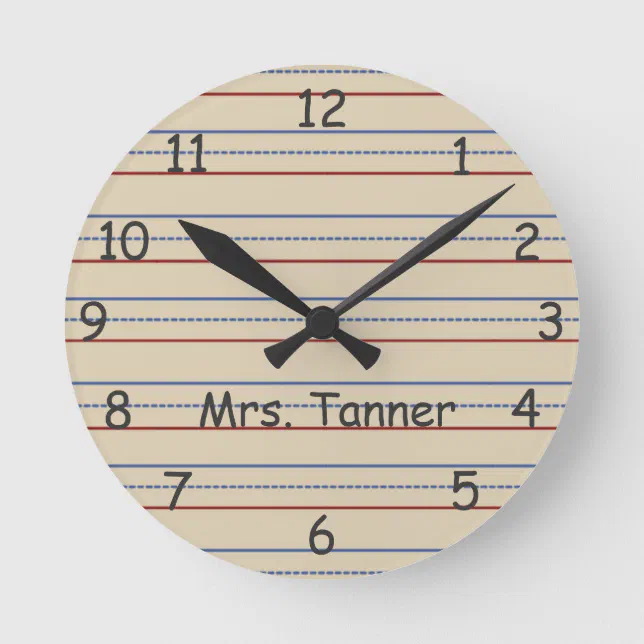 Elementary School Paper Wall Clock | Zazzle
