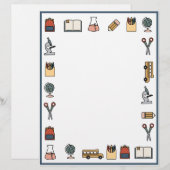 Elementary School Theme Teacher Bus Book Globe Letterhead | Zazzle