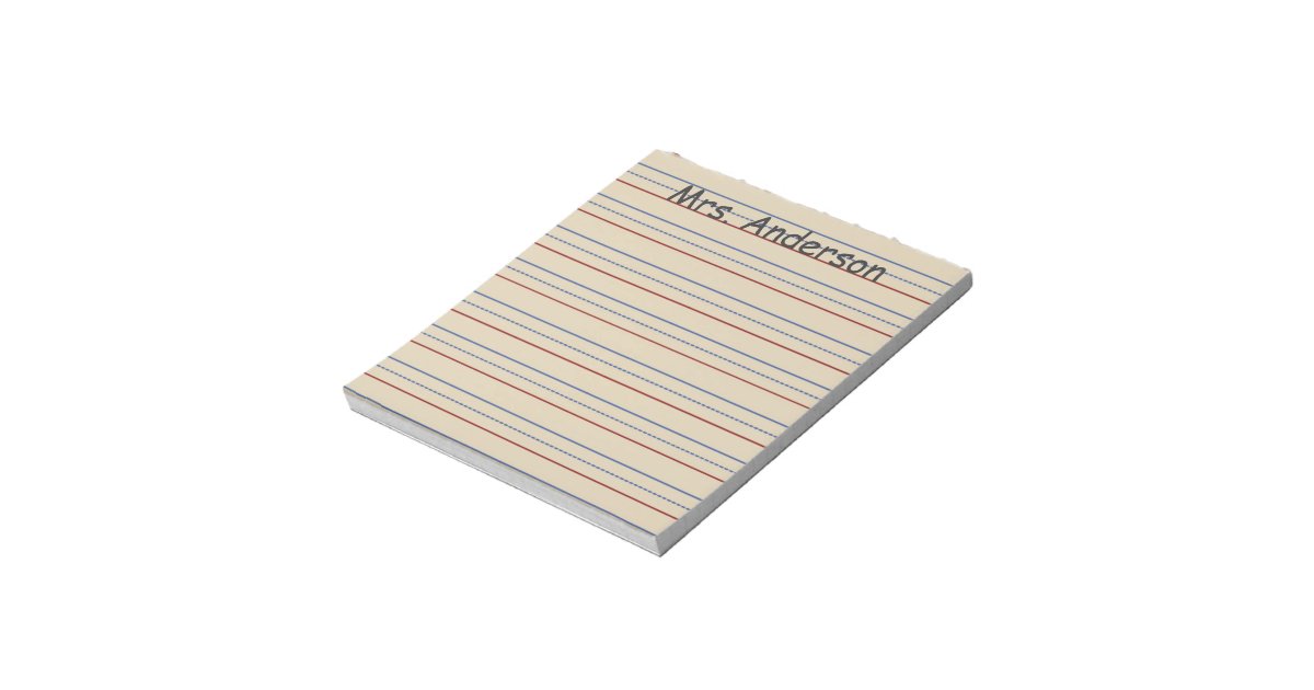 Elementary School Writing Paper Notepad | Zazzle