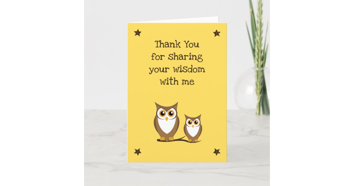Elementary Teacher (from student) Owl Thank You Card | Zazzle