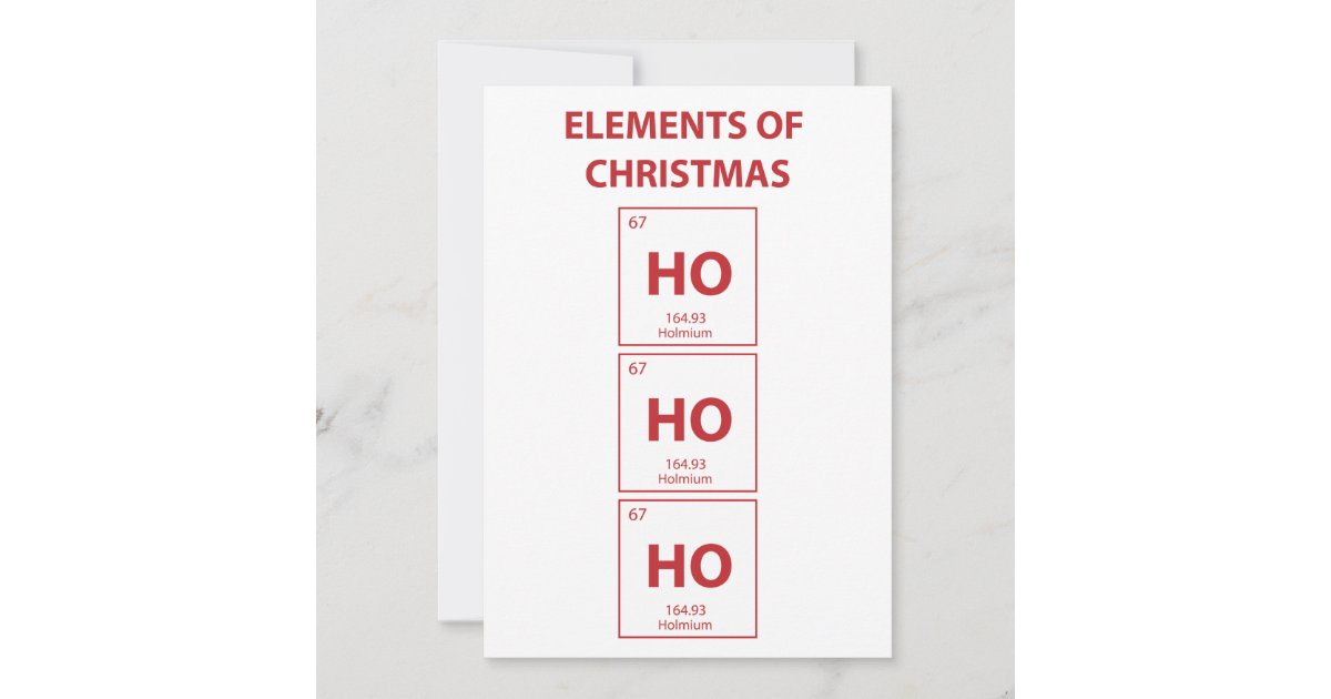 Elements of Christmas Ho Ho Ho Holiday Card | Zazzle