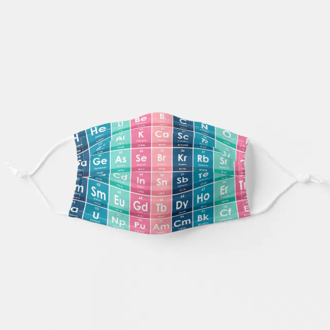 Elements of the Periodic Table Pattern Adult Cloth Face Mask | Zazzle