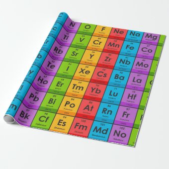 Elements of the Periodic Table Wrapping Paper | Zazzle
