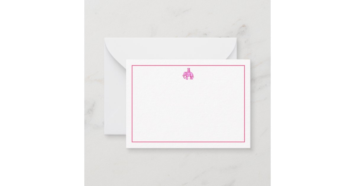 Elephant and Castle Note Card | Zazzle