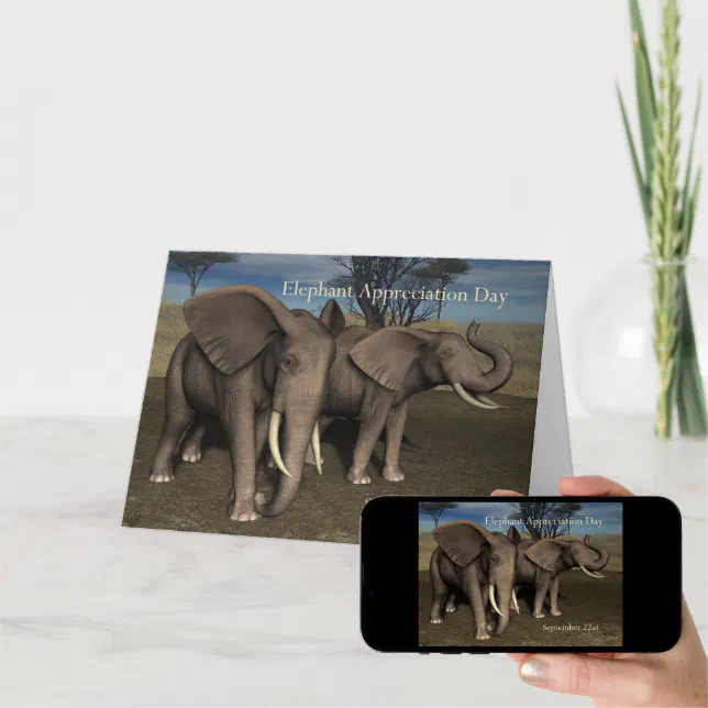 Elephant Appreciation Day Card September 22 | Zazzle