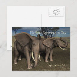 Elephant Appreciation Day PostCard September 22 | Zazzle