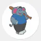 Elephant at Baseball with Baseball bat Classic Round Sticker | Zazzle