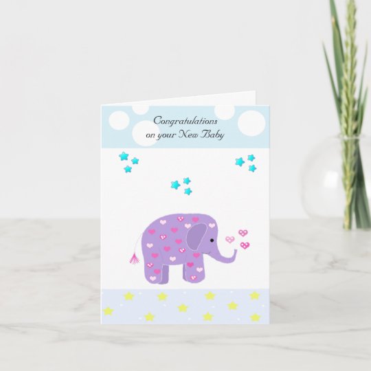 Elephant Baby Congratulations Card | Zazzle.com
