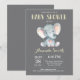 Elephant Baby Shower Invitation Yellow and Gray | Zazzle