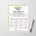 Elephant Baby Shower Whats In Your Purse Game | Zazzle