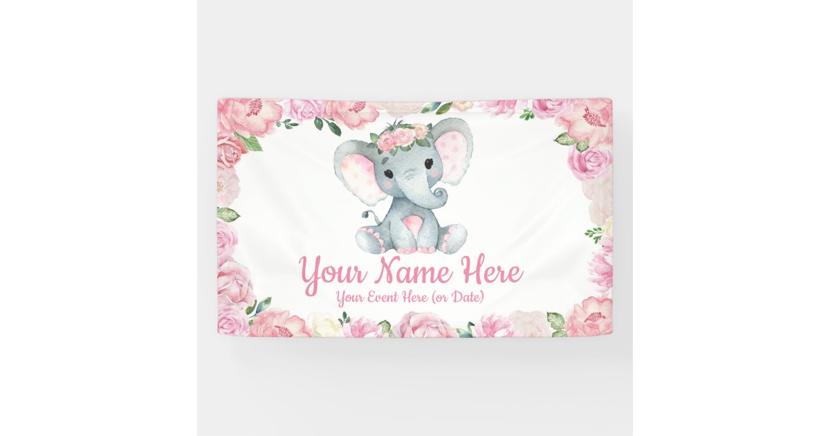 Elephant Backdrop Table Decor, Banner Sign Decor | Zazzle